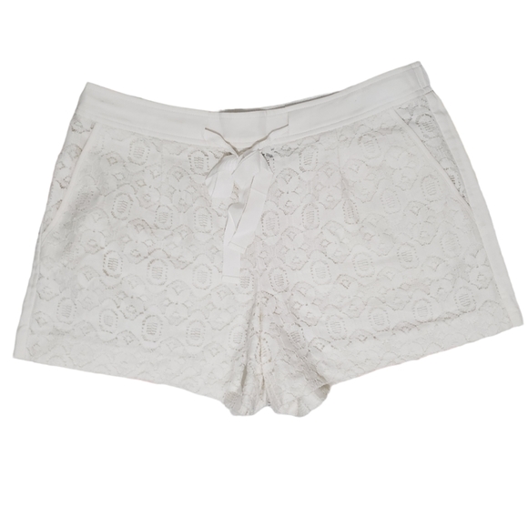 LOFT | Shorts | Loft Ivory Lace Drawstring Crochet Lined Short Shorts 4 ...